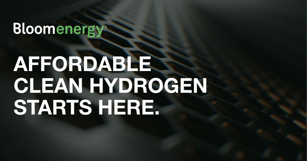 An Efficient Electrolyzer for Clean Hydrogen - Bloom Energy