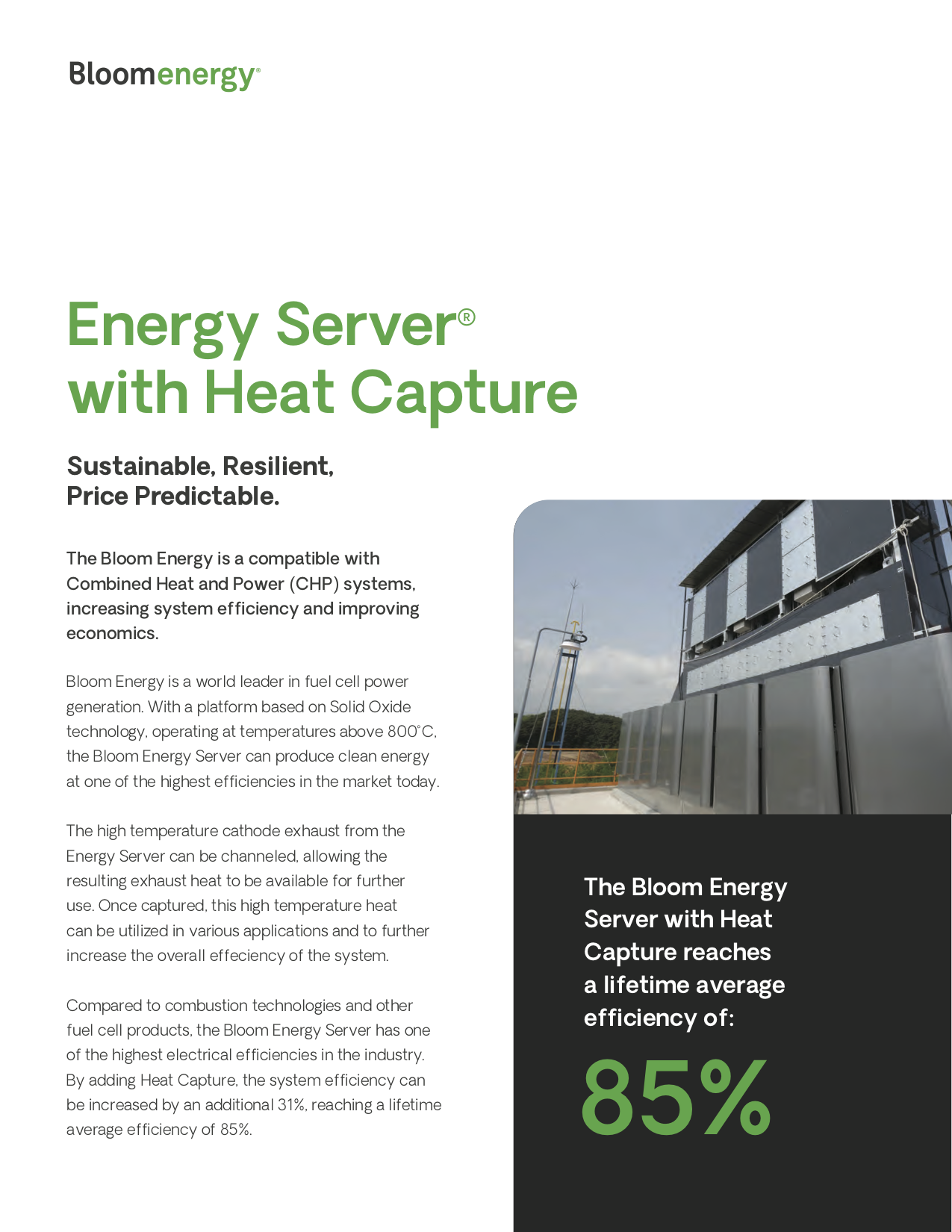 Energy Server® with Heat Capture - Bloom Energy