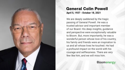 Bloom Energy pays tribute to General Colin L. Powell, USA, (Retired ...